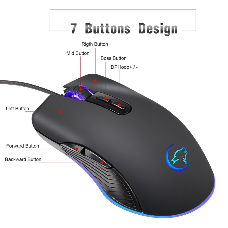 Ywyt can turn off 4-color luminous wired game mouse, E-sports mouse ...